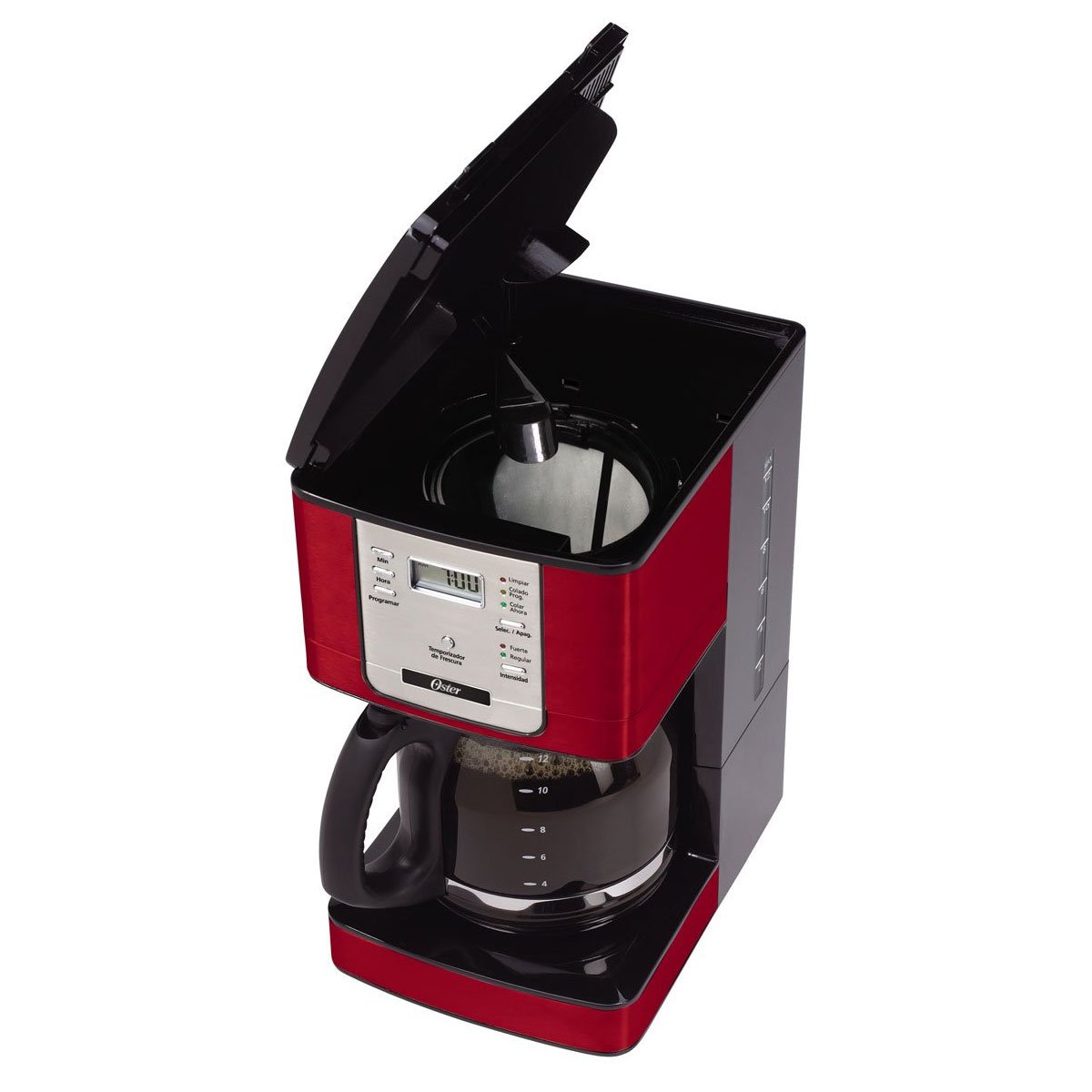 Cafetera roja 12 tazas programable bvstdc4401rd013 oster