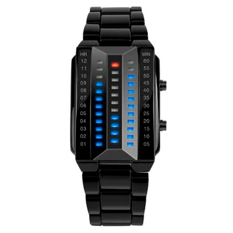 Reloj led binario futurista