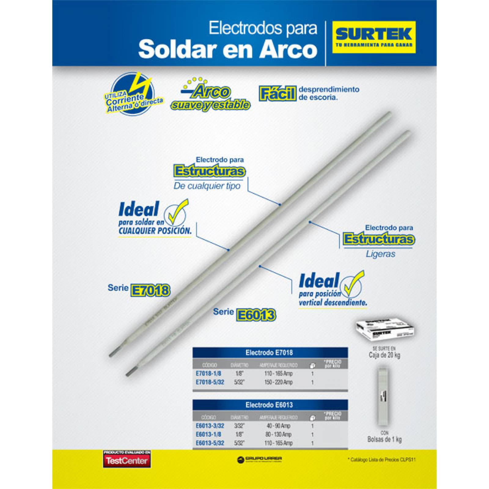 Electrodo 1/8" (6013) e6013-1/8 surtek