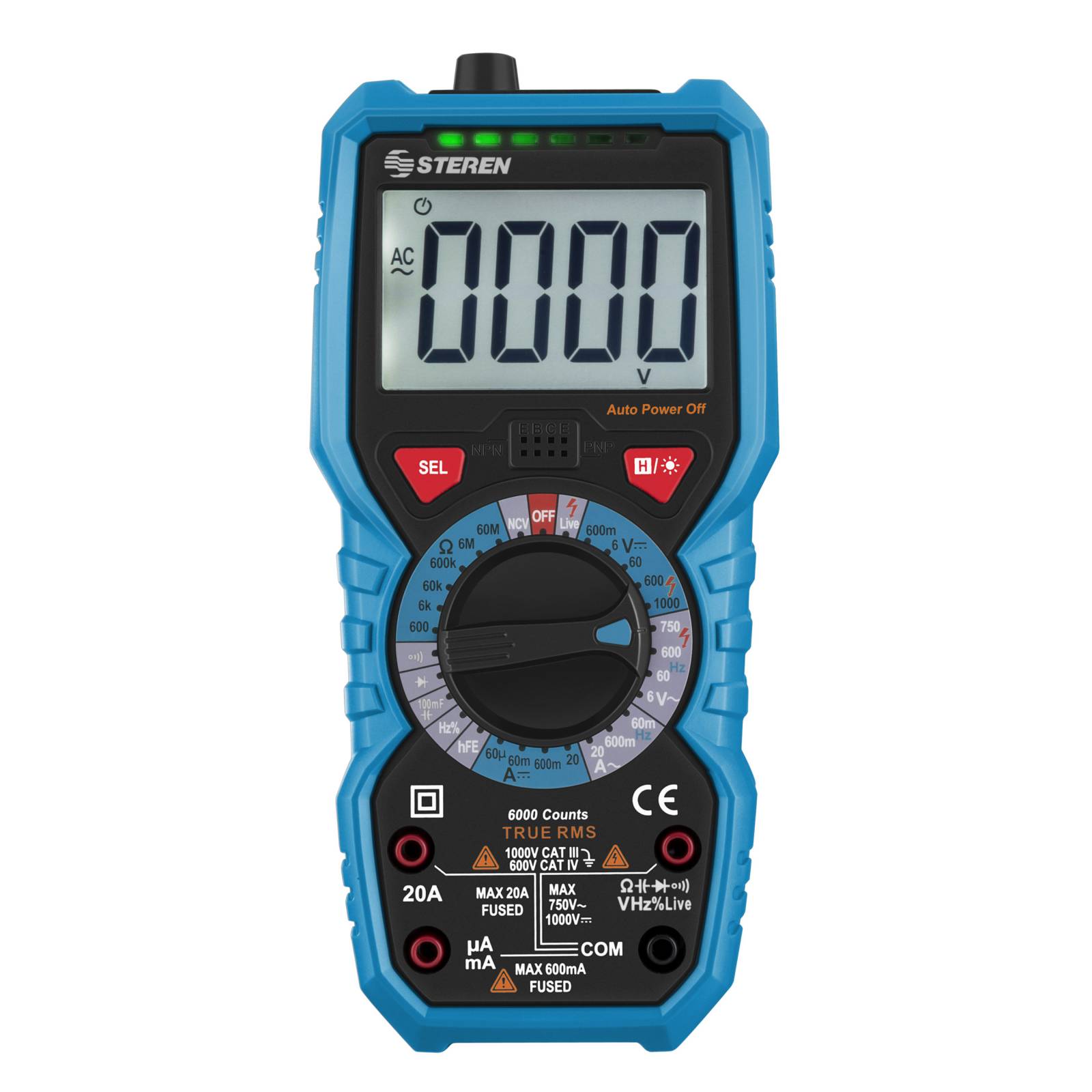 Multímetro digital rms con detector de voltaje